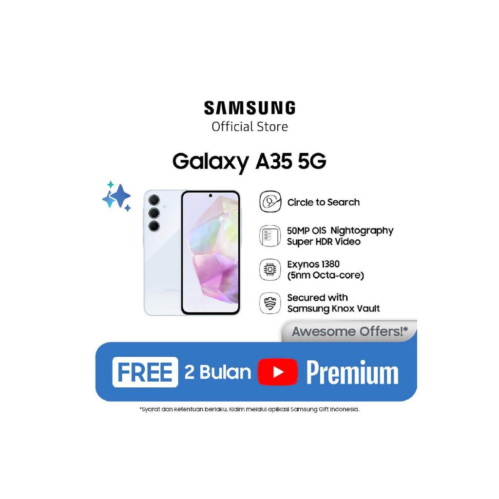 Jual Samsung Galaxy A35 5G 8/256GB Kamera 50MP, Smartphone AI, Battery ...
