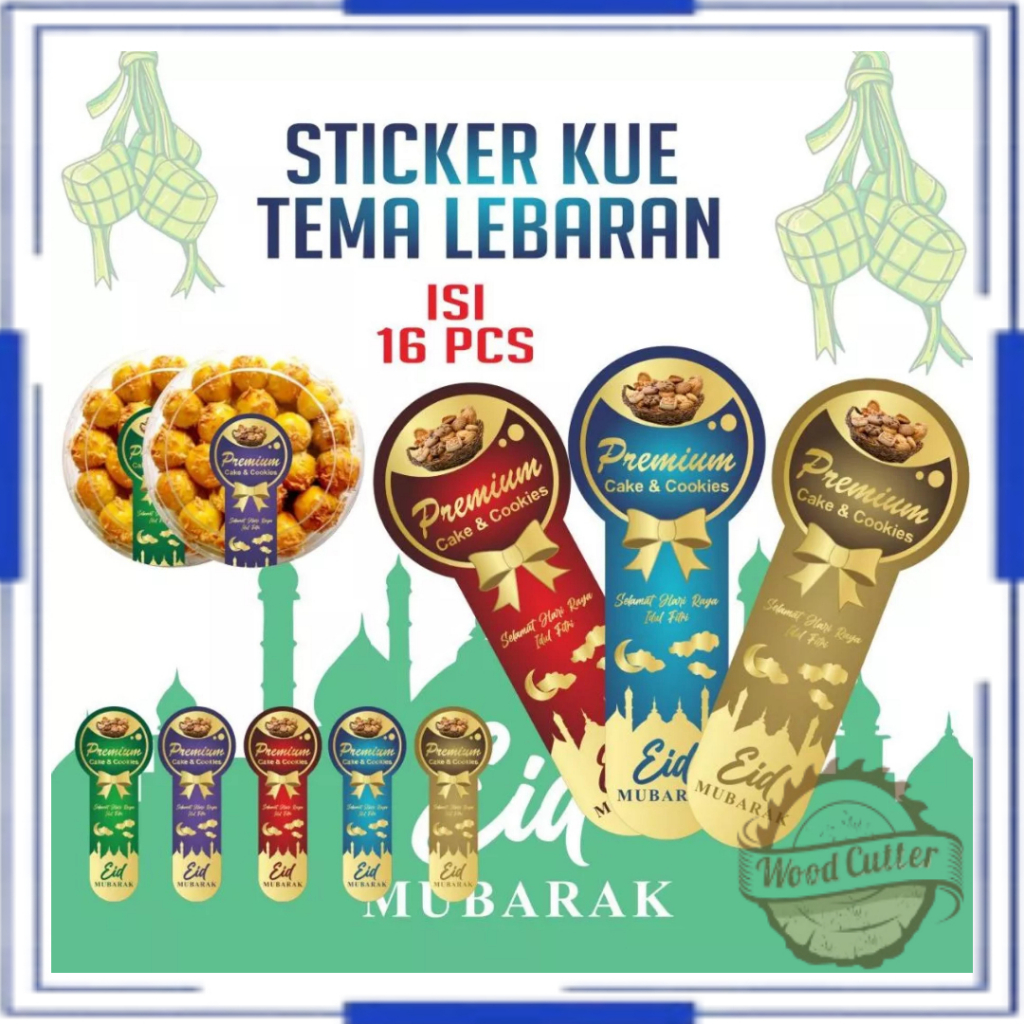 Jual Sticker Kue Tema Lebaran Premium Cake & Cookies Eid Mubarak Stiker ...