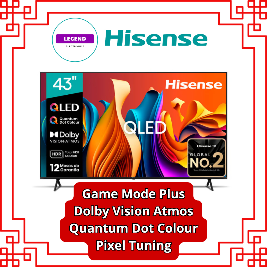 Jual HISENSE 43Q6N SMART GOOGLE TV 43 INCH 4K UHD DOLBY VISION ATMOS HISENSE 43Q6N | Shopee ...