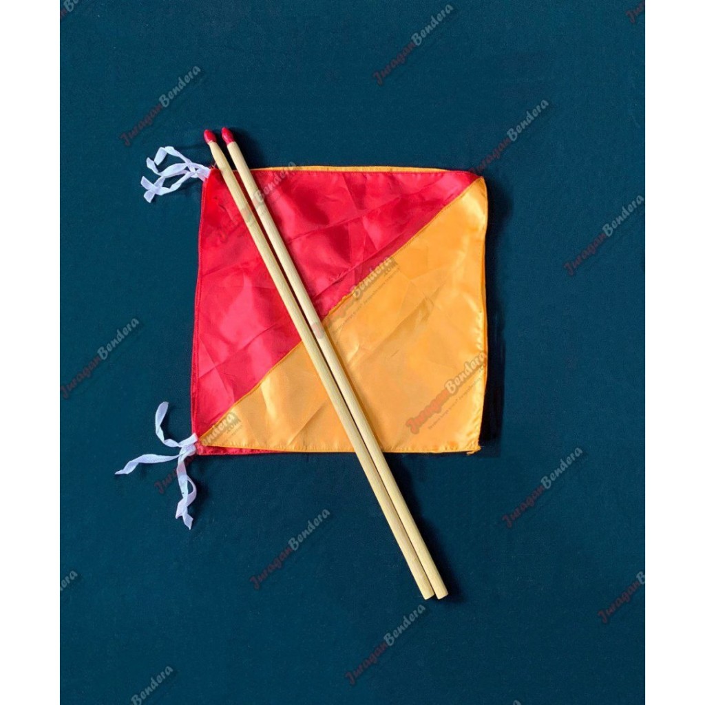 Jual Bendera Semaphore + Tongkat Kayu (1 Set) | Bendera Semapor ...