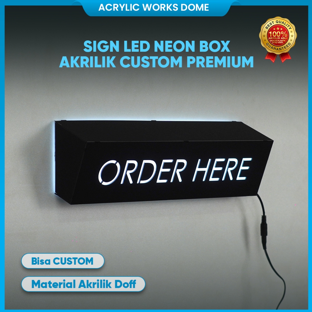 Jual Sign Led Neon Box Akrilik Black Doff Bebas Custom Premium Ukuran ...