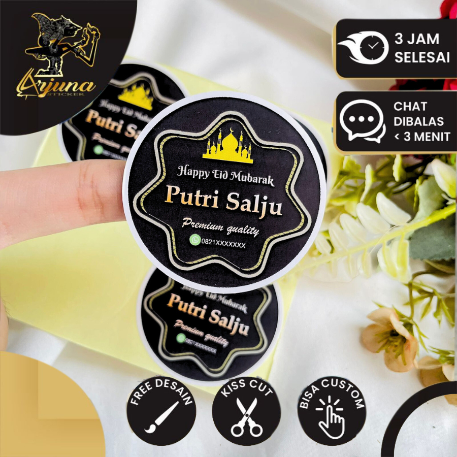 Jual 5-8 Sticker Label Toples Kue Edisi Cookies Lebaran Stiker Free ...