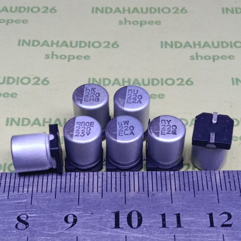 Jual d8x10mm 220uf E 25V elko smd kapasitor 25 v elco solid capacitor ...