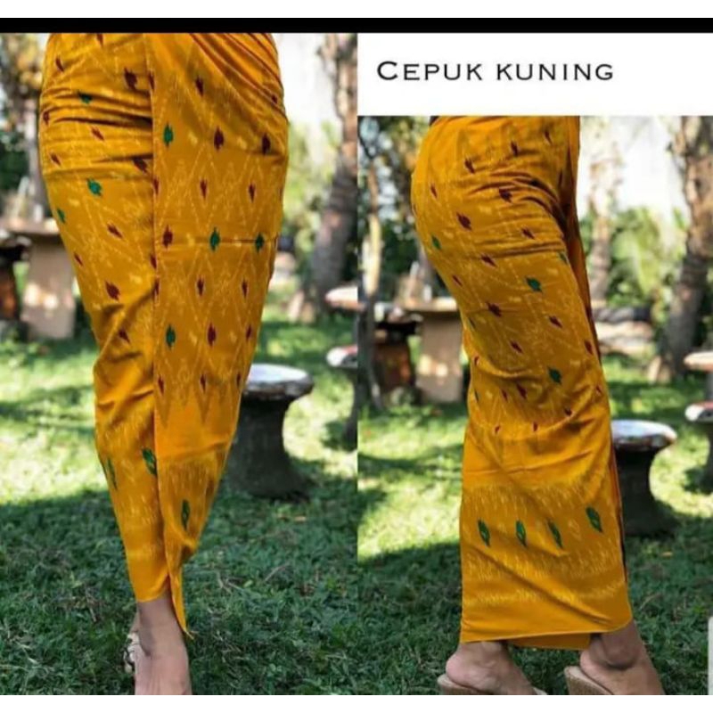 Jual Kamen katun ndek kuning motif cepuk lembaran | Shopee Indonesia