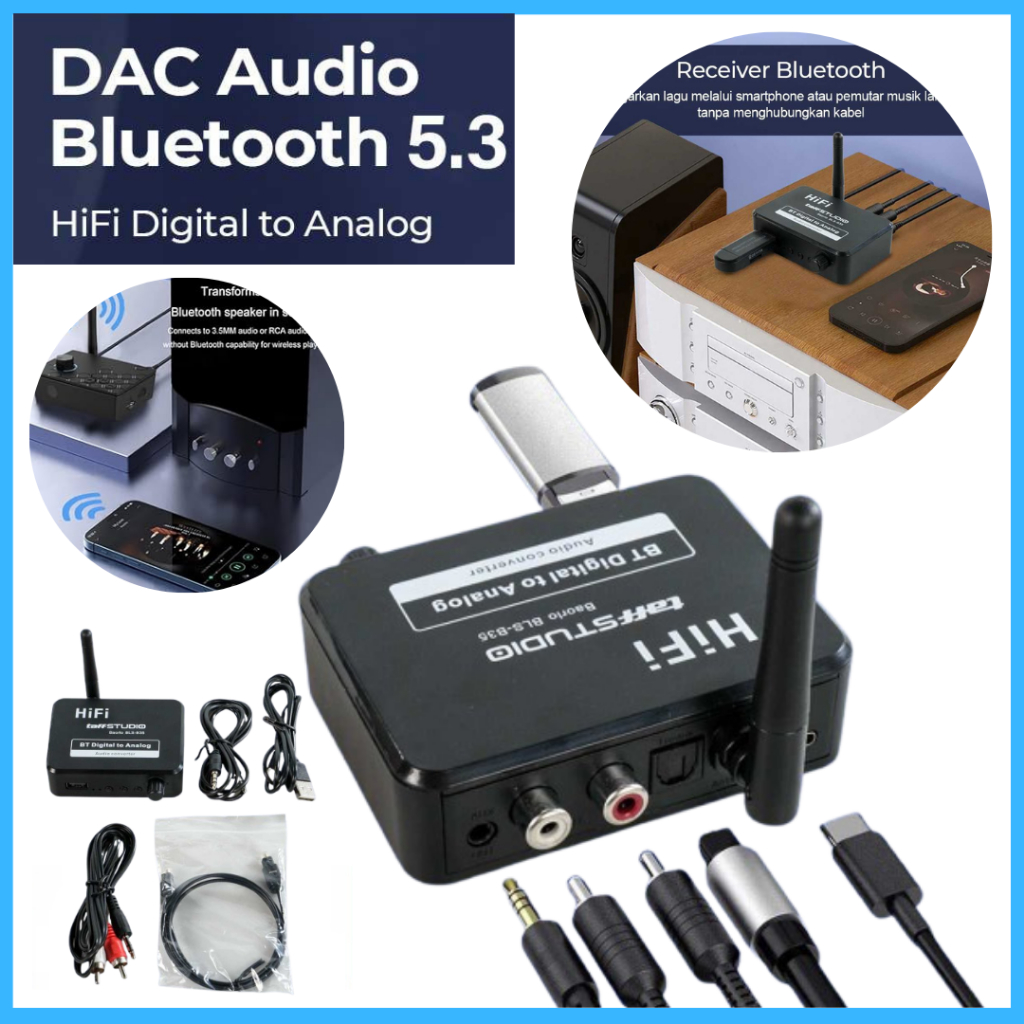 Jual COD TaffSTUDIO DAC Audio Bluetooth Konek Hp TV Komputer 5 3 ...