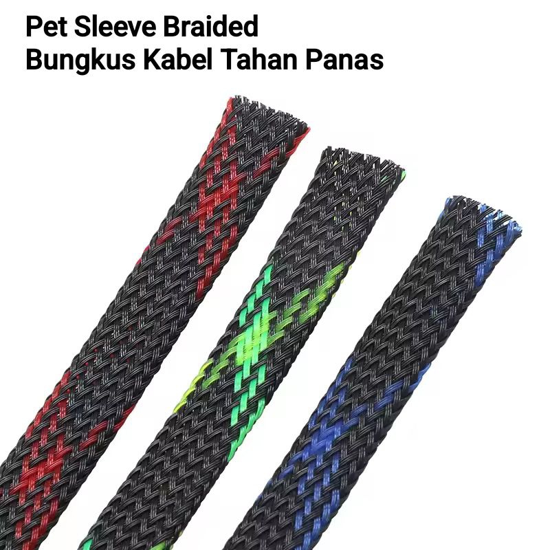 Jual 1 Meter Bungkus Kabel PET Sleeve Braided Pelindung kabel Tahan ...