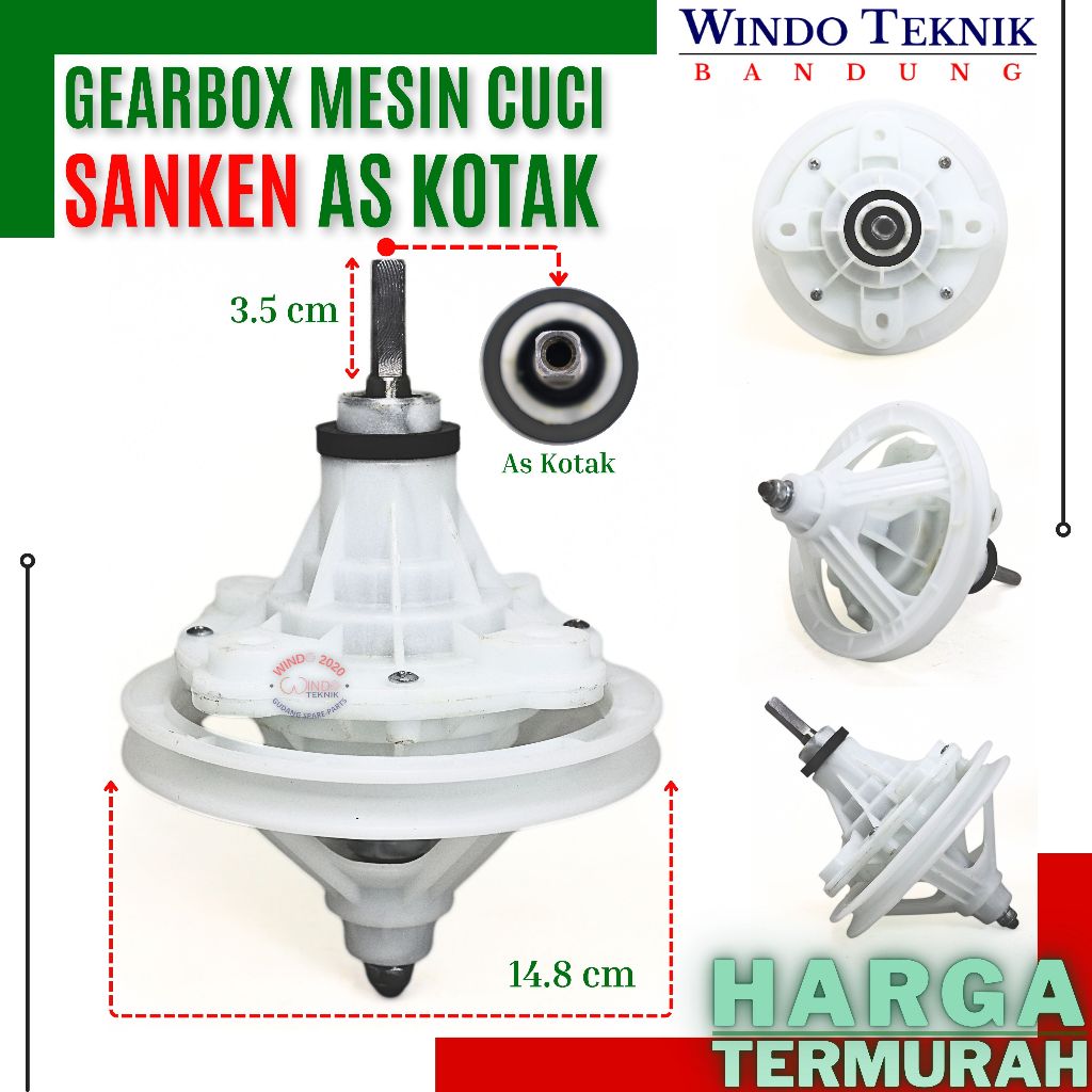 Jual GEAR BOX MESIN CUCI 2 TABUNG SANKEN AS KOTAK UMUM | GERBOK ...