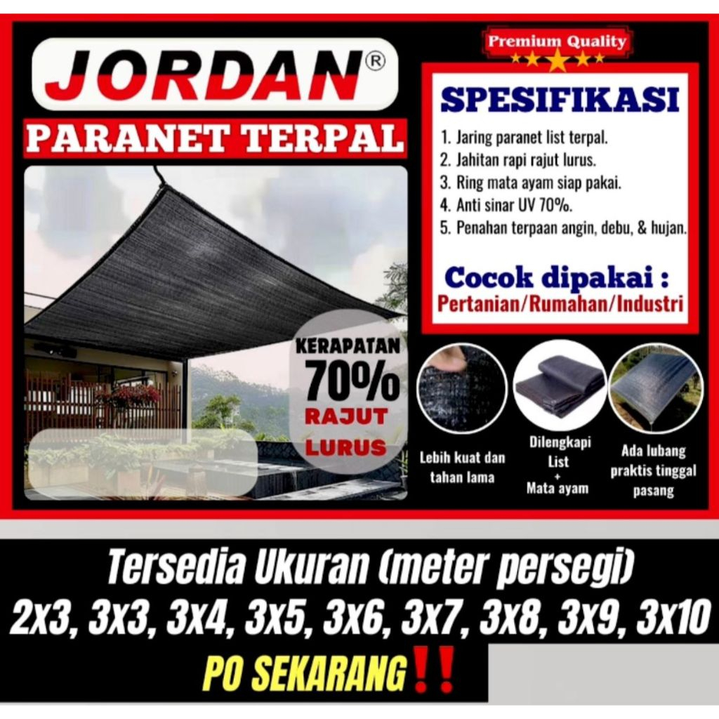 Jual Jaring Paranet berkualitas 70% (list terpal +ring) LEBAR 3METER ...