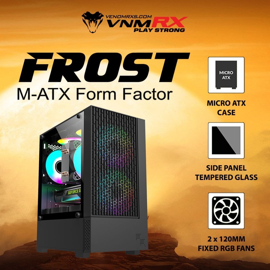 Jual VenomRX Frost Casing PC Transparant M-ATX With 2 x 120mm Fixed RGB ...
