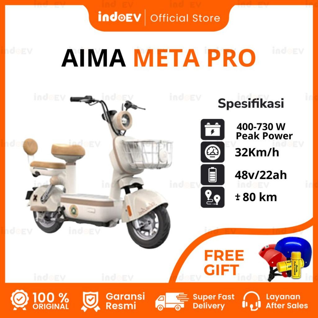 Jual AIMA Sepeda Listrik Meta Pro 48V22AH 400-730 W Peak Power | Shopee ...
