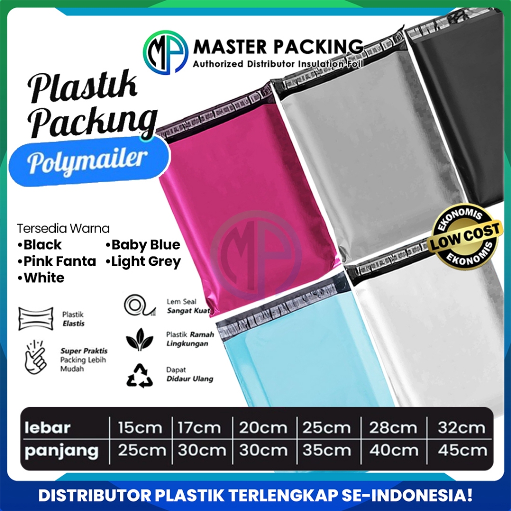 Jual Amplop Plastik Polymailer Polos Solid Color / Plastik Packing ...