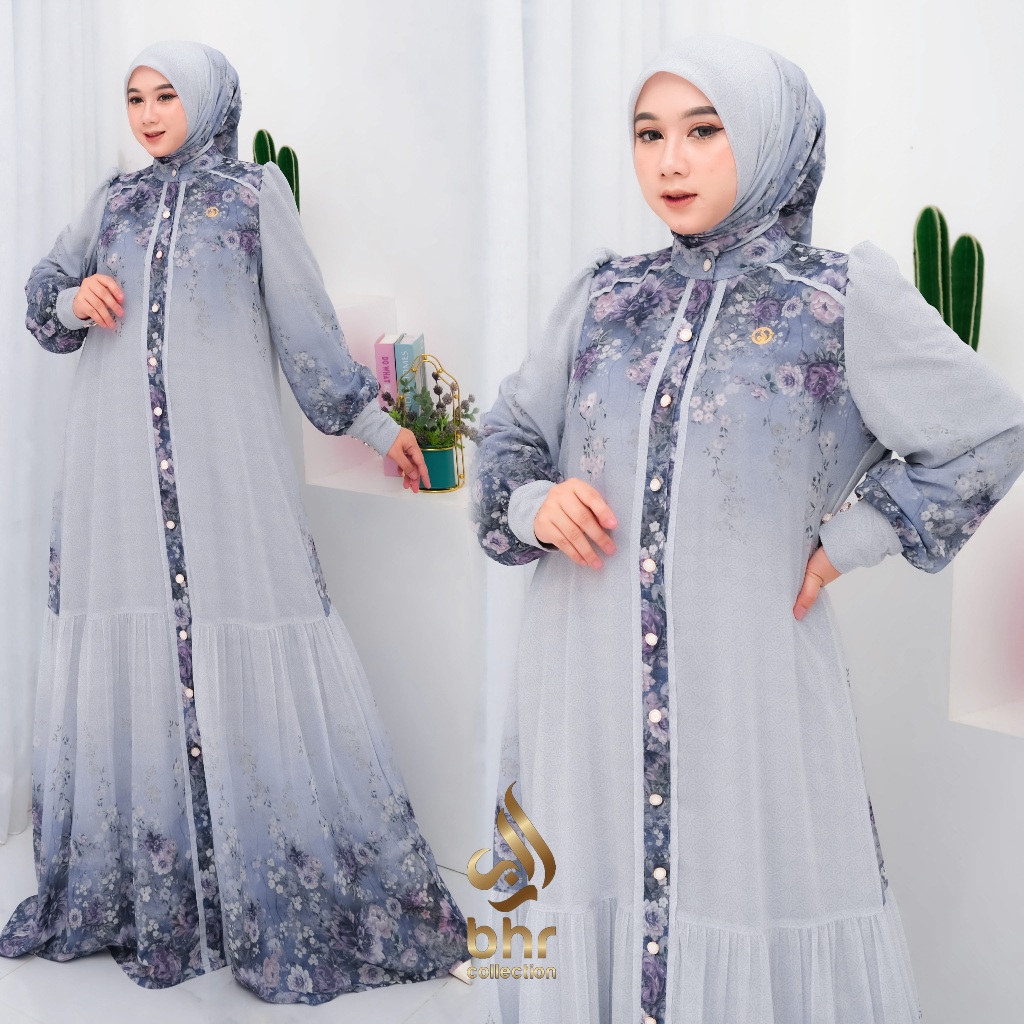 Jual BHR collection Gamis Dress Laesha Set Hijab Pashmina | Shopee ...