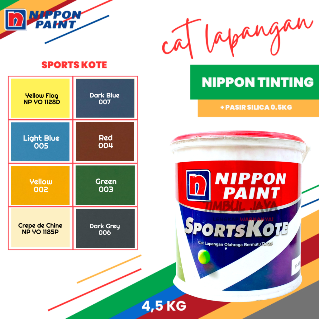 Jual Cat Lapangan Nippon Paint Sportskote 5kg / Cat Lapagan Outdoor ...