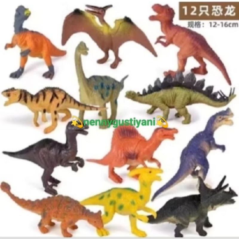 Jual Mainan figure hewan karet dinosaurus dinosaurus animals isi 12 pcs ...