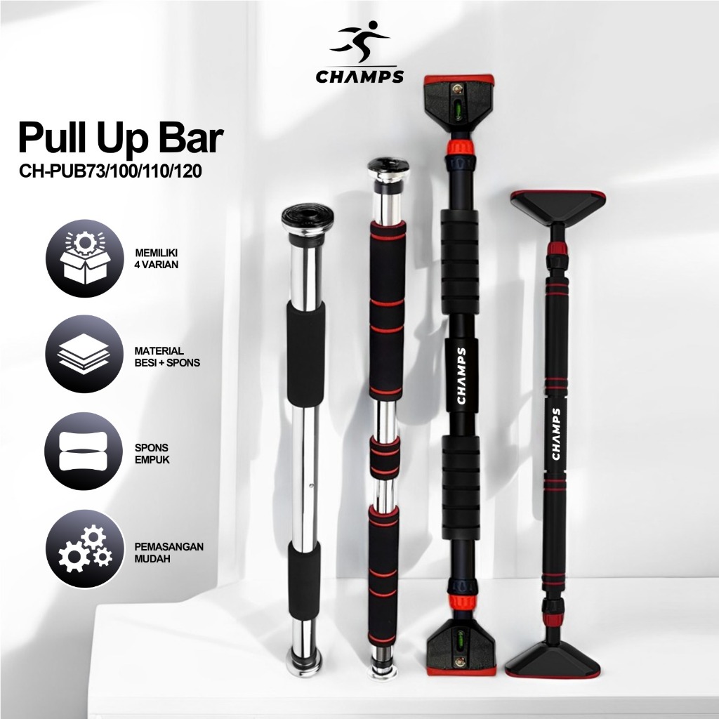 Jual CHAMPS Pull Up Bar Atau Door Chinning Bar Untuk Pembentukan Otot ...