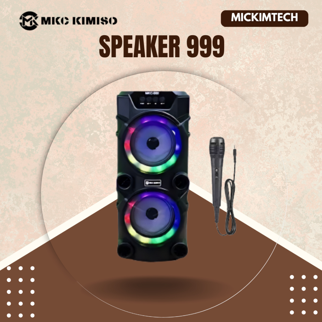 Jual Speaker Bluetoooth Portable MKC Kimiso 999 Uk 6.5Inch Free Mic ...
