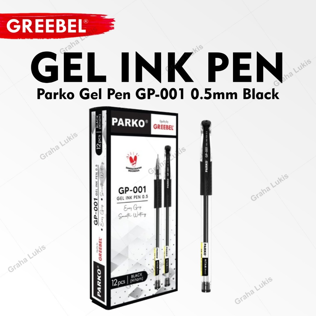 Jual PARKO Gel Pen / Ballpoint GP-001 0.5mm Black - SATUAN | Shopee Indonesia