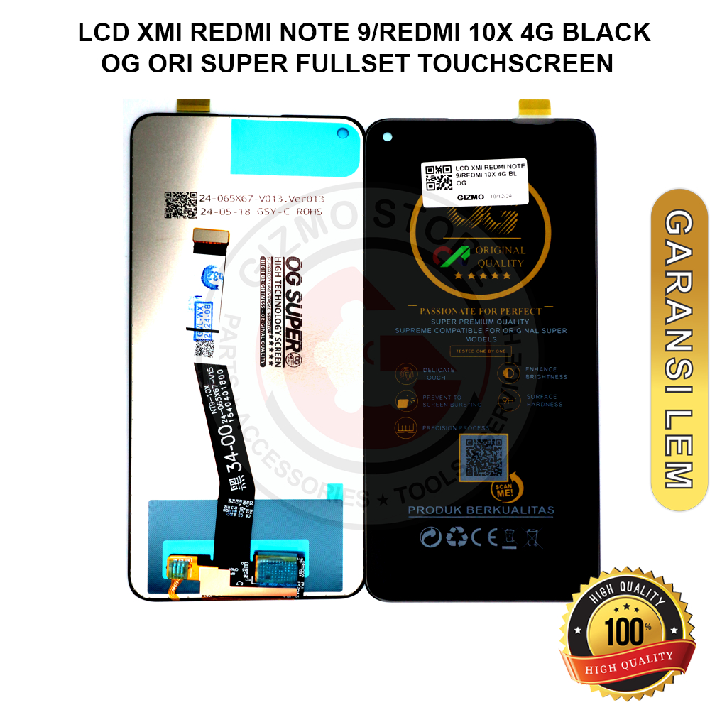 Jual 【ORIGINAL】LCD TOUCHSCREEN XMI REDMI NOTE 9/REDMI 10X 4G BLACK OG ...