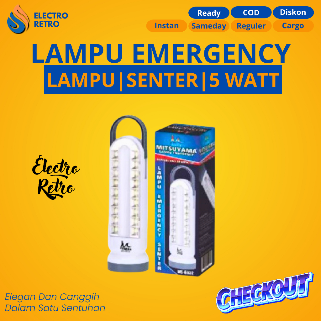 Jual LAMPU EMERGENCY MITSUYAMA MS-6032 EMG 18 SMD + LAMPU + SENTER ...