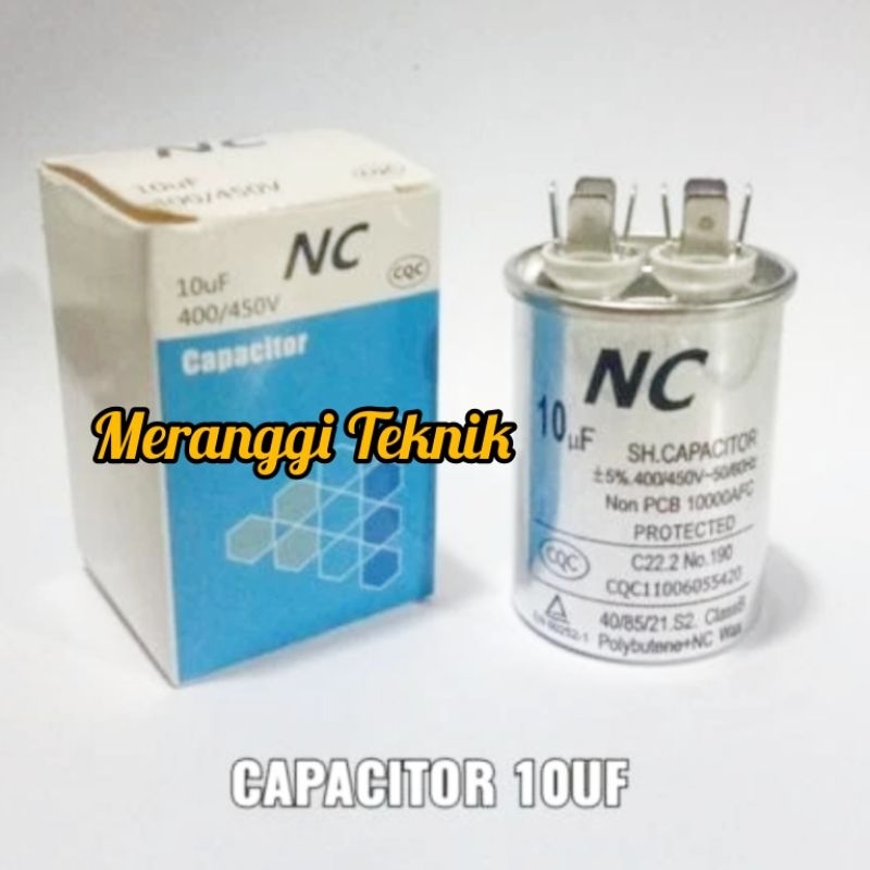 Jual id3887 Kapasitor running 2 kaki AC mesin cuci 10 uf NC | Shopee ...