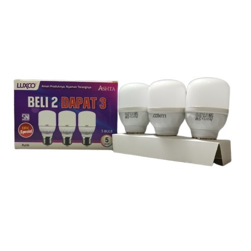 Jual LUXCO ASHTA LAMPU LED T BULB 5W PAKET ISI 3PCS CAHAYA PUTIH SNI BAGUS | Shopee Indonesia