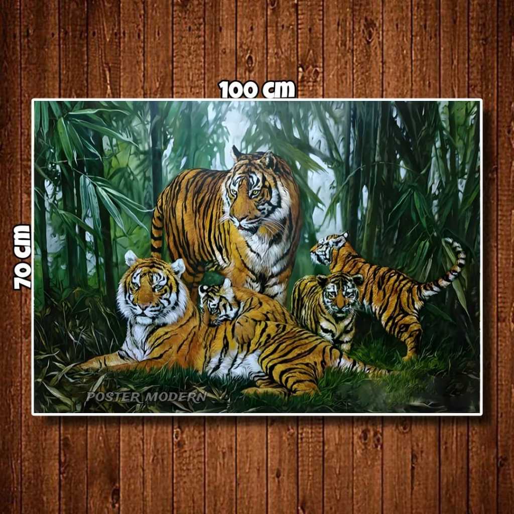 Jual Poster Modern - Hiasan Dinding Poster Keluarga harimau Ukuran ...