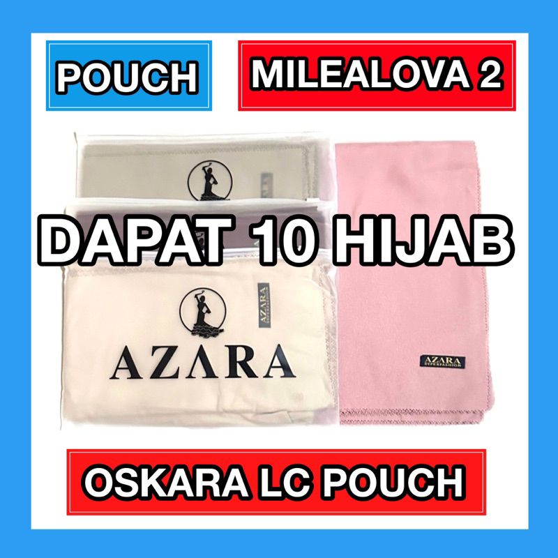 Jual 10 & 5 POUCH OSKARA POLOS POUCH LABEL KAIN ORI AZARA SUPERFASHION ( 1 PAKET ISI 10 HIJAB ...