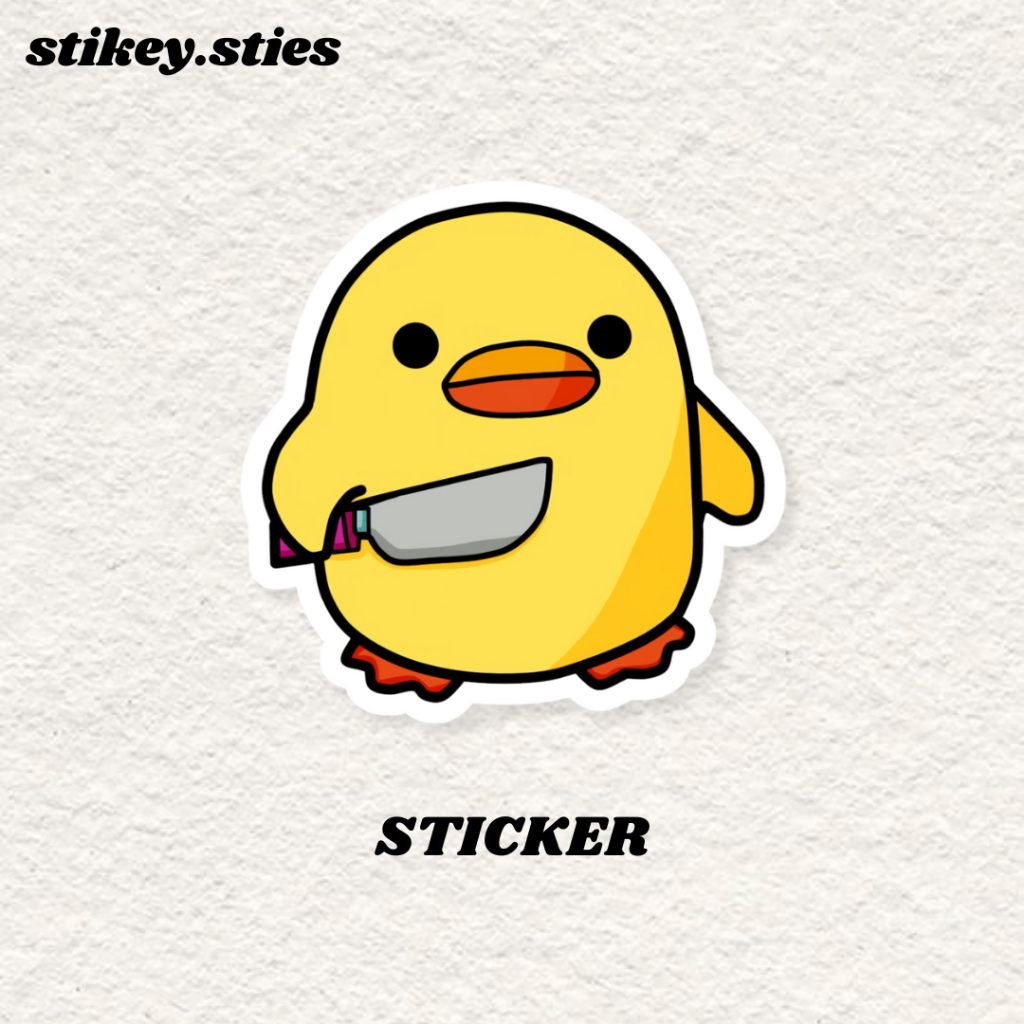 Jual STICKER KARTUN BEBEK PISAU AESTHETIC ANTI AIR VINYL / STIKER HELM ...
