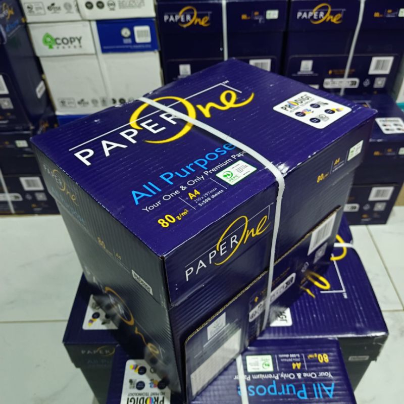 Jual PROMO KERTAS HVS A4 80 GRAM PAPER ONE 1 DUS TERMURAH!!! | Shopee ...