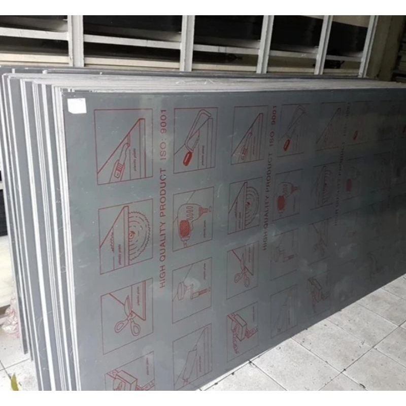Jual plat PVC sheet abu 6mm x 122cm x 244cm ( plat PVC grey lembaran ) | Shopee Indonesia