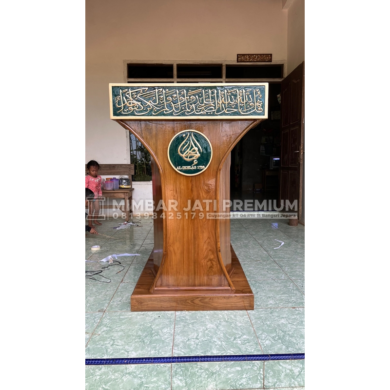 Jual podium masjid tanpa kubah minimalis kayu jati ukiran jepara meja ...