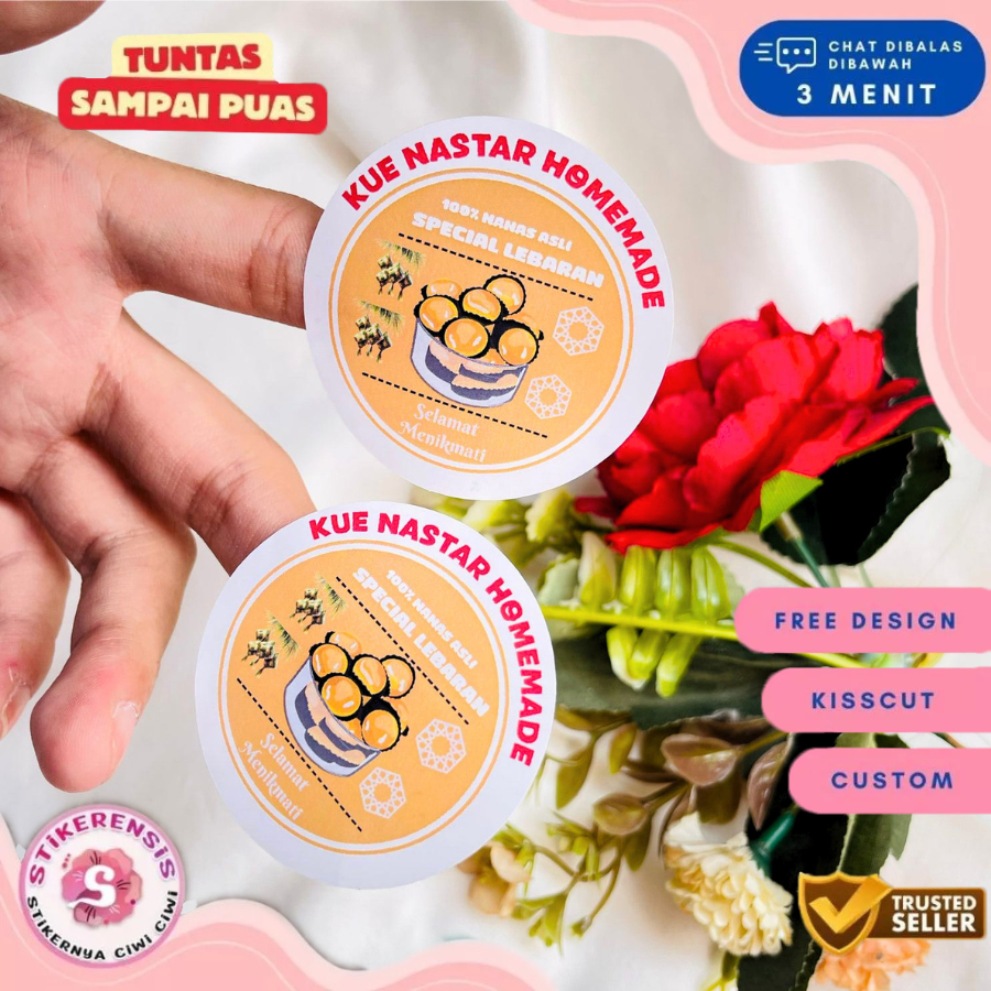 Jual 5-8 Stikerensis Sticker Label Toples Kue Edisi Cookies Lebaran ...