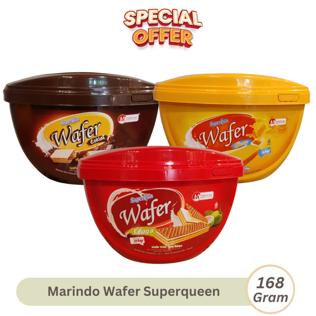 Jual Marindo SuperQuin Wafer Kemasan Toples Oval 168 gr | Kue Lebaran ...