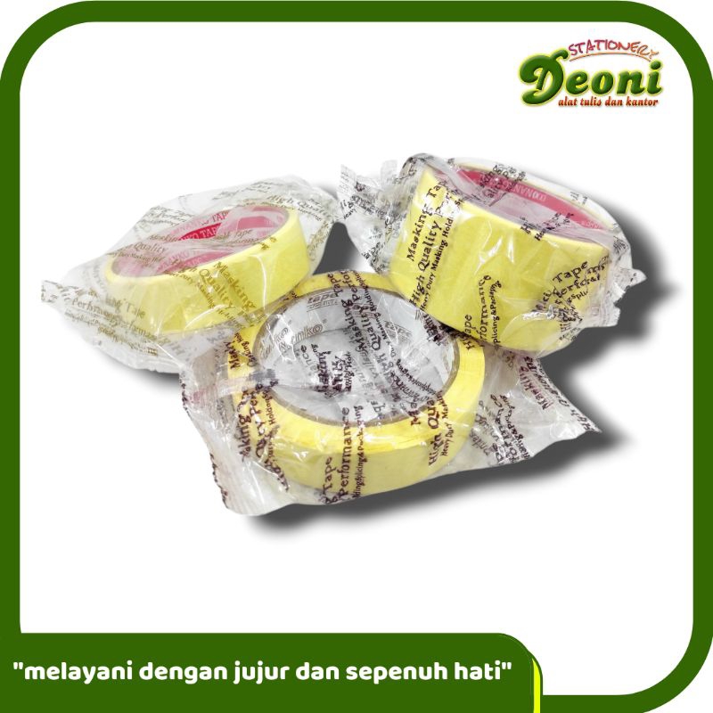 Jual NANKO Lakban Kertas 1inch 2inch 1/2inch Masking Tape Kuning ...