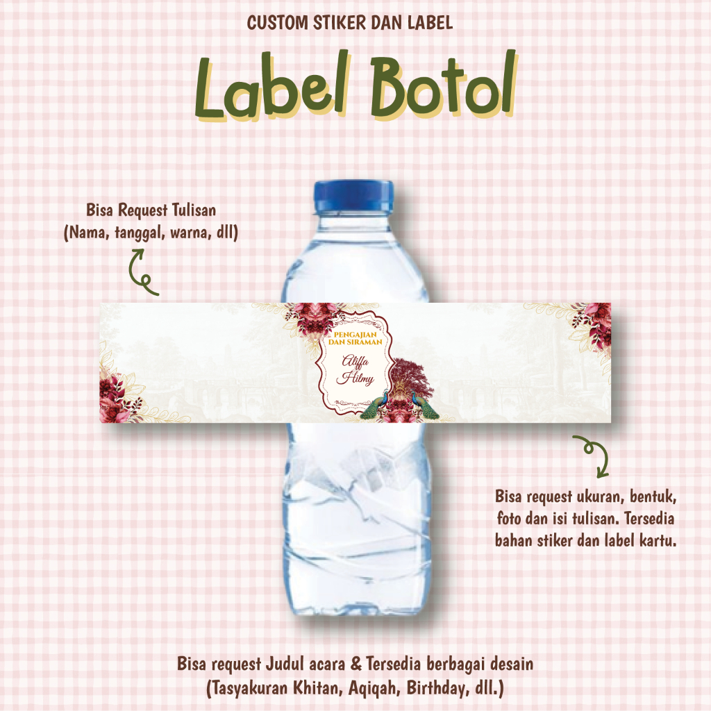 Jual JEESTA - Label Botol Aqua/ Label Air Mineral Custom | Shopee Indonesia