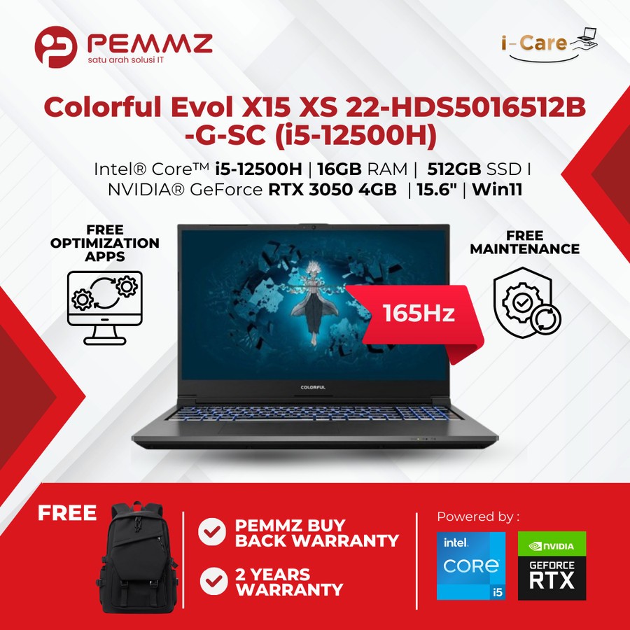 Jual Pemmz Colorful Evol X15 XS G-SC i5-12500H RTX3050 Grey | Shopee ...