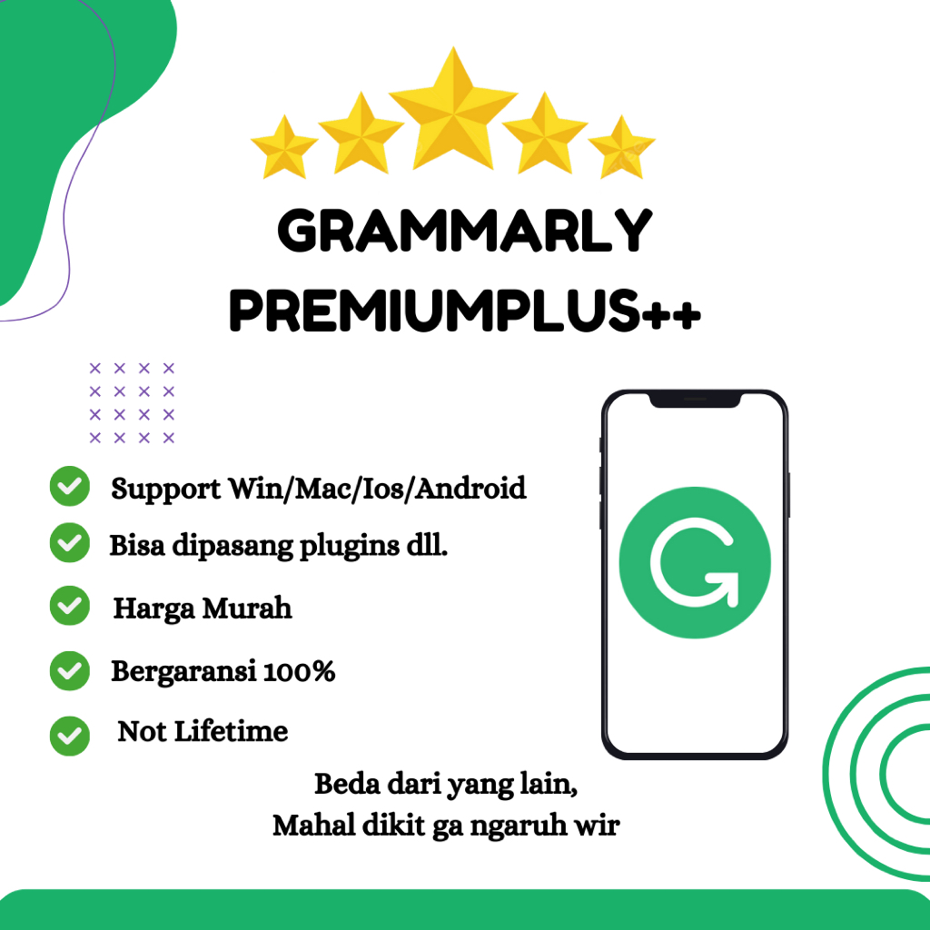 Jual GRAMMARLYY PREMIUM PLUS++ BEDA DARI YANG LAIN SUPPORT (ANDROID/IOS) | Shopee Indonesia