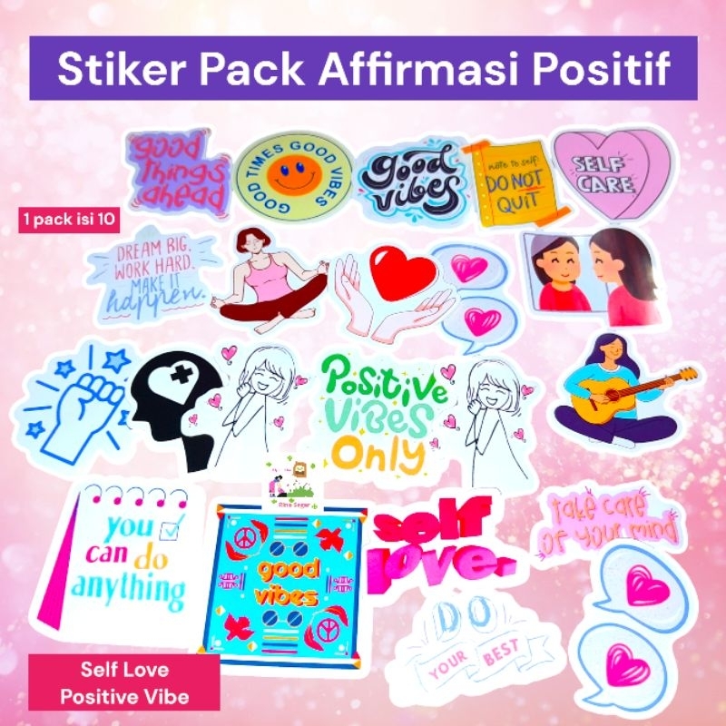Jual Stiker Pack Affirmasi Positif Self Love Positive Vibe Estetik ...