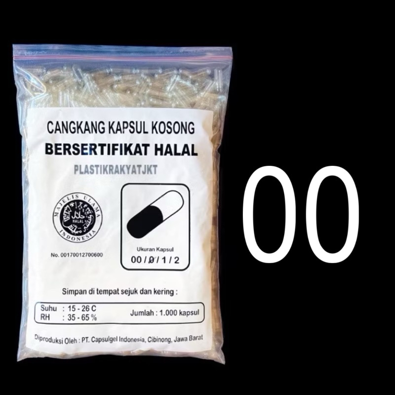Jual Kapsul Kosong 00 / Cangkang Kapsul ukuran 00 Natural / Transparan Serbuk CAPSUGEL Halal ...