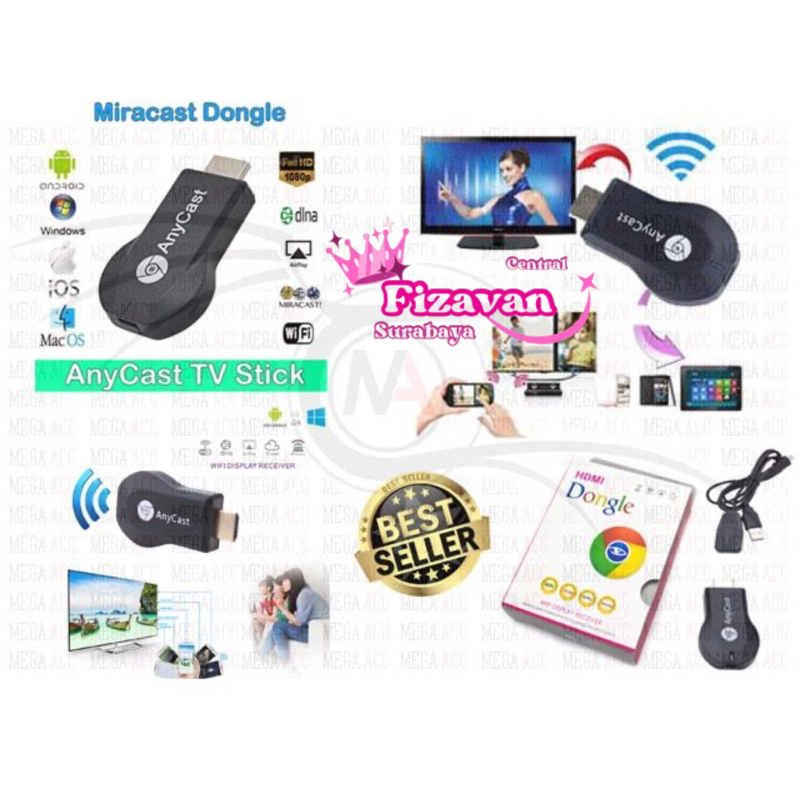 Jual ANYCAST DONGLE HDMI WIFI DISPLAY RECEIVER TV | Shopee Indonesia
