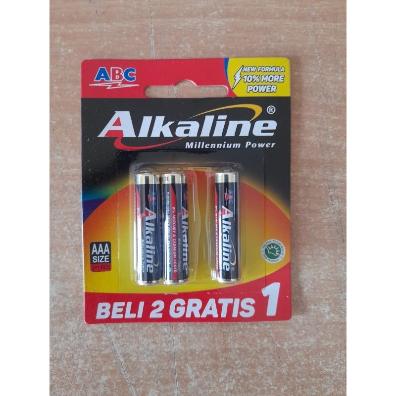 Jual Baterai ABC Alkaline LR 03/ AAA 2+1 [3 Pcs] | Shopee Indonesia