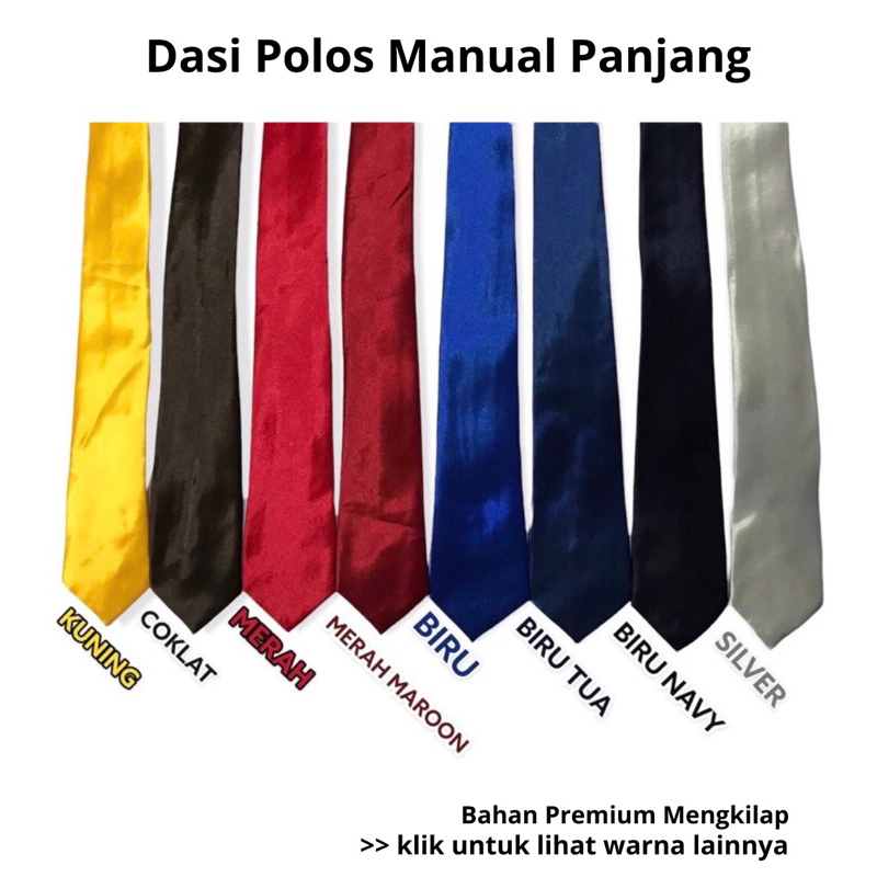 Jual Dasi Polos Panjang Manual - Bahan Halus Premium - Dasi kantor ...