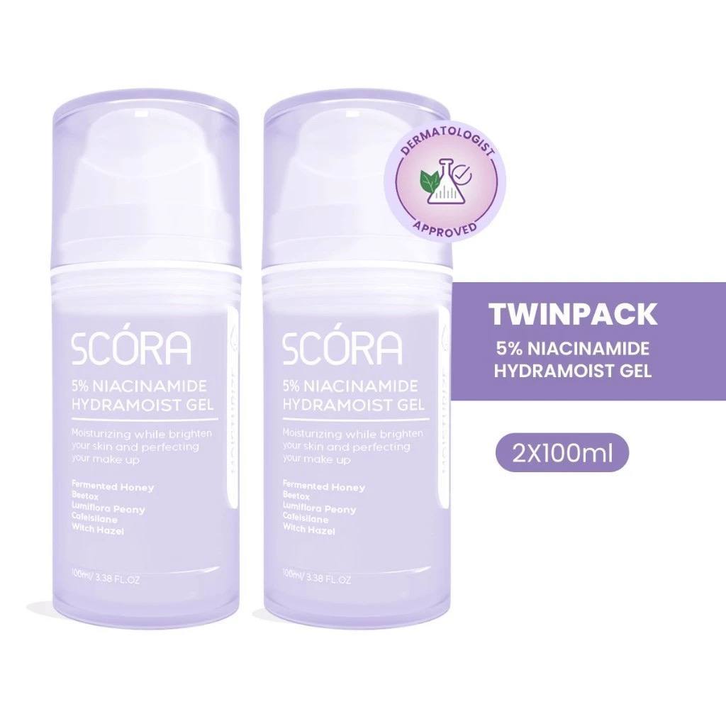 Jual [TWIN PACK] Scora 5% Niacinamide Hydramoist Gel 100 ml Pelembab Wajah yang Mencerahkan ...