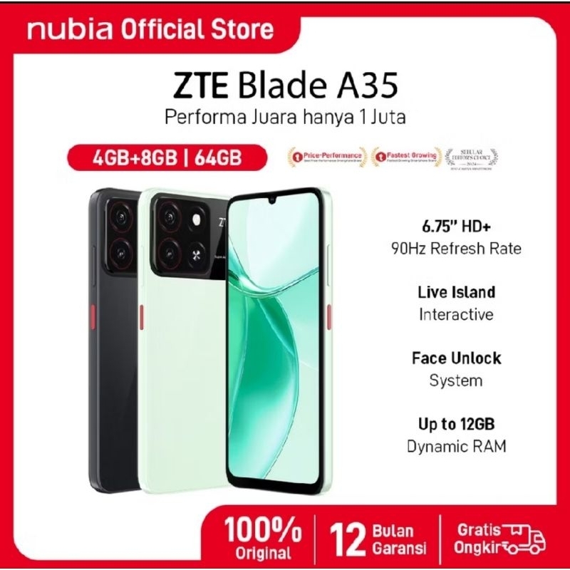 Jual ZTE BLADE A35 4GB/64GB ORIGINAL 100% BERGARANSI RESMI | Shopee ...