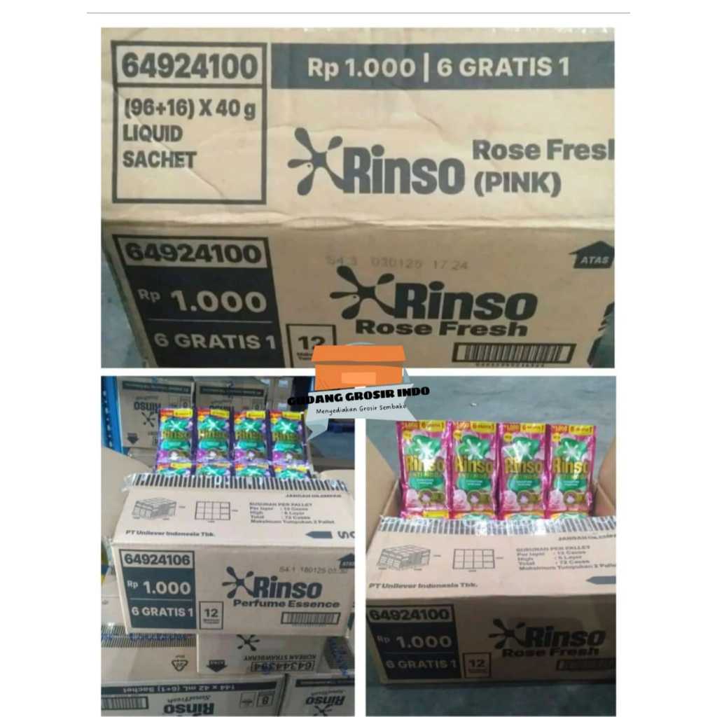 Jual RINSO plus molto CAIR 1 Dus isi 96 + 16 sachet @40ml 1000an ...