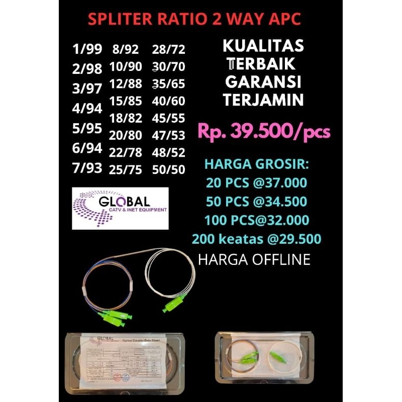 Jual SPLITTER RATIO 2 WAY SC/APC (HIJAU) | Shopee Indonesia