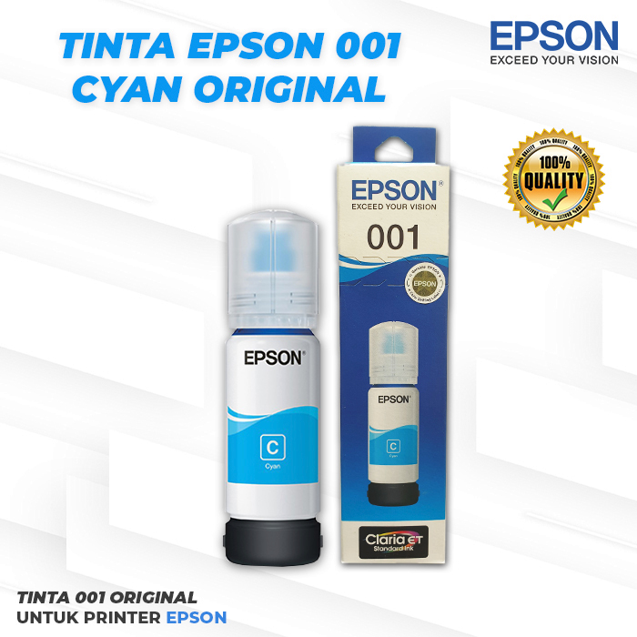Jual TINTA EPSON 001 CYAN ORIGINAL 100% ORI | Shopee Indonesia