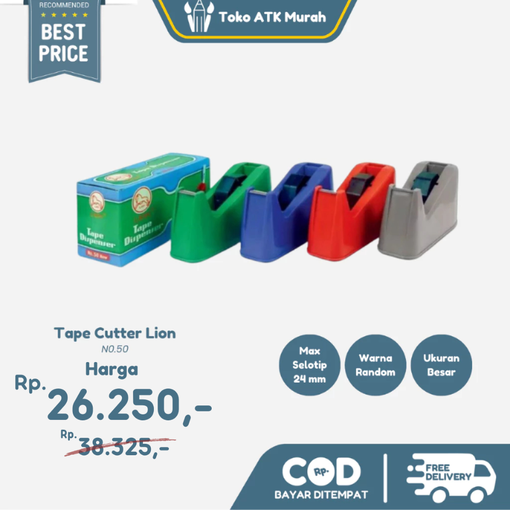 Jual Tape Cutter / Dispenser Lion No. 50 | Shopee Indonesia