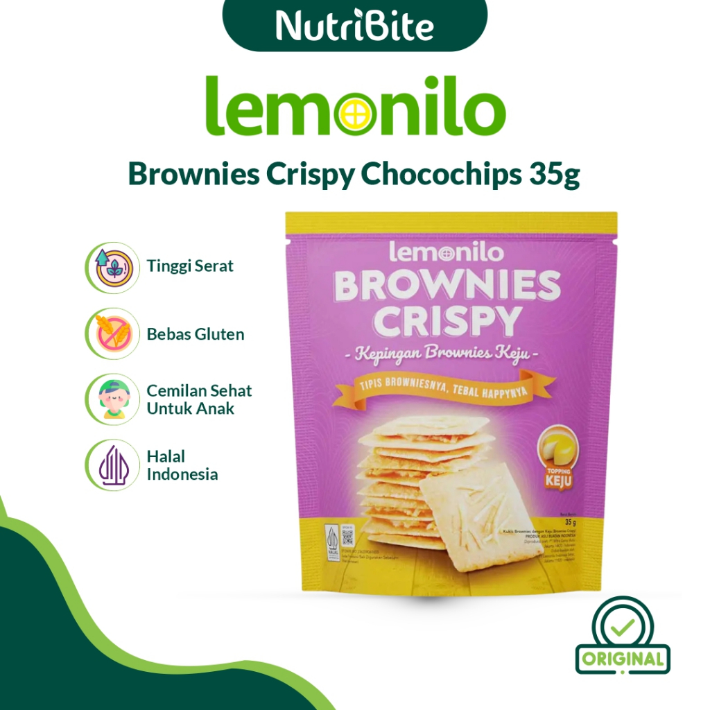 Jual LEMONILO Brownies Crispy Keju Chocochips Strawberry Snack Gluten ...