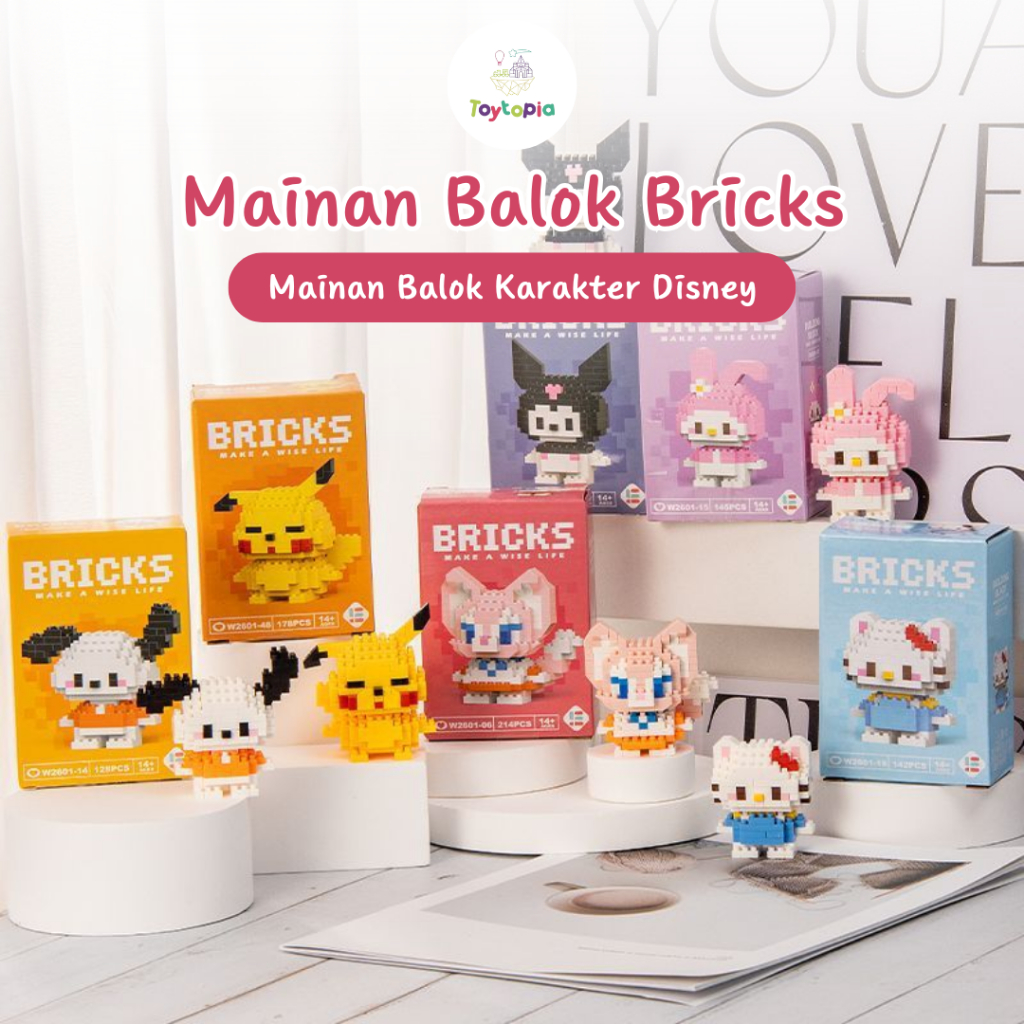 Jual Mainan Balok Bricks Toys Karakter - Mainan Balok Disney Mini Toys ...
